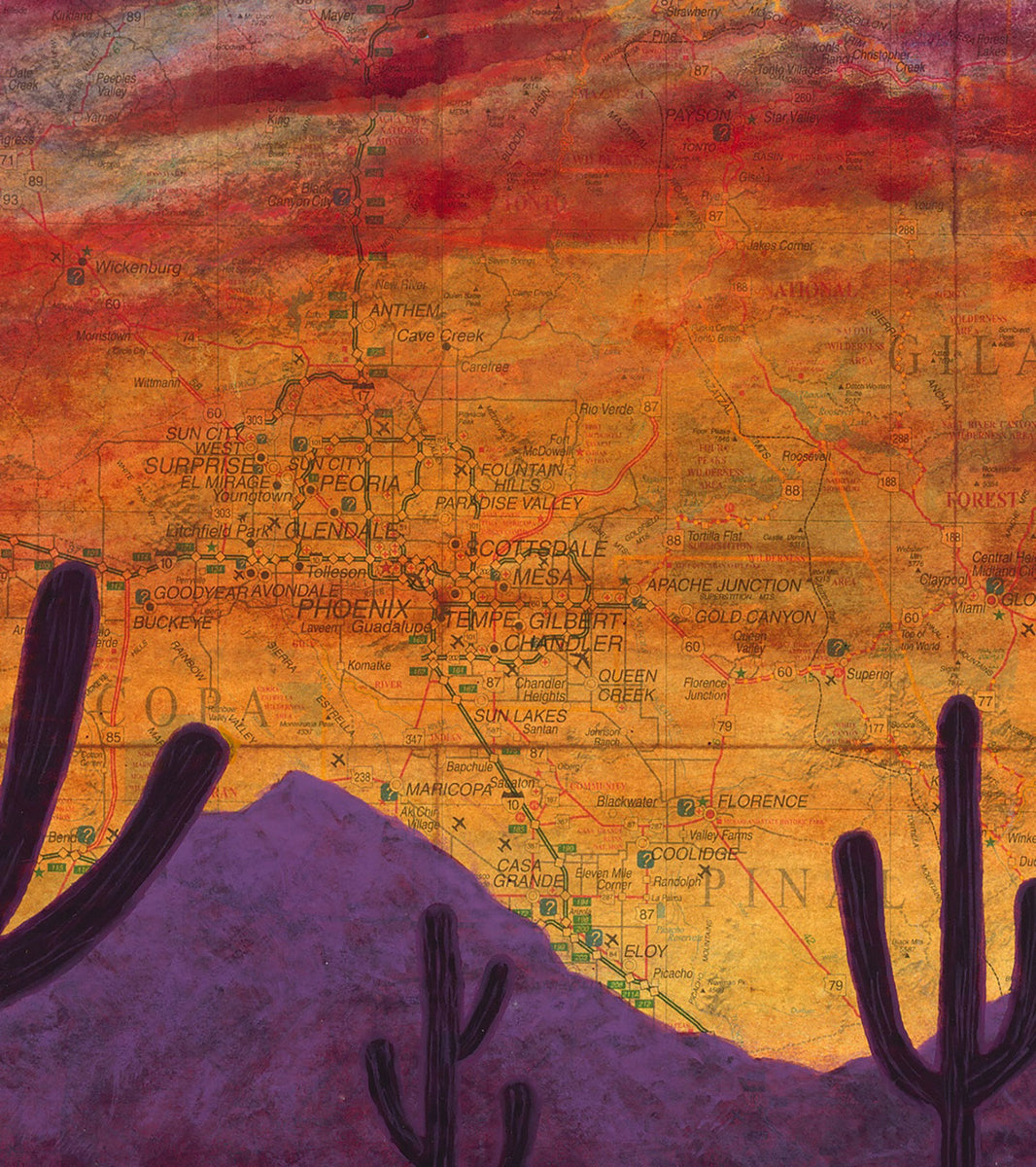 Arizona Sunset Saguaros (photo print) – Brian Billow & Michele Scrivner