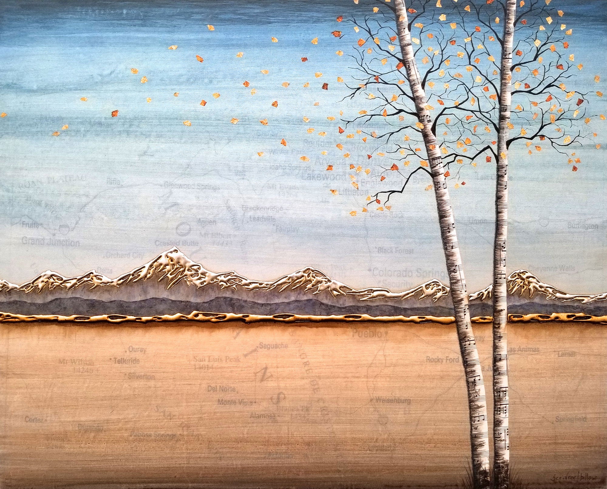 Colorado Singing Aspens Map (canvas wrap) – Brian Billow & Michele Scrivner