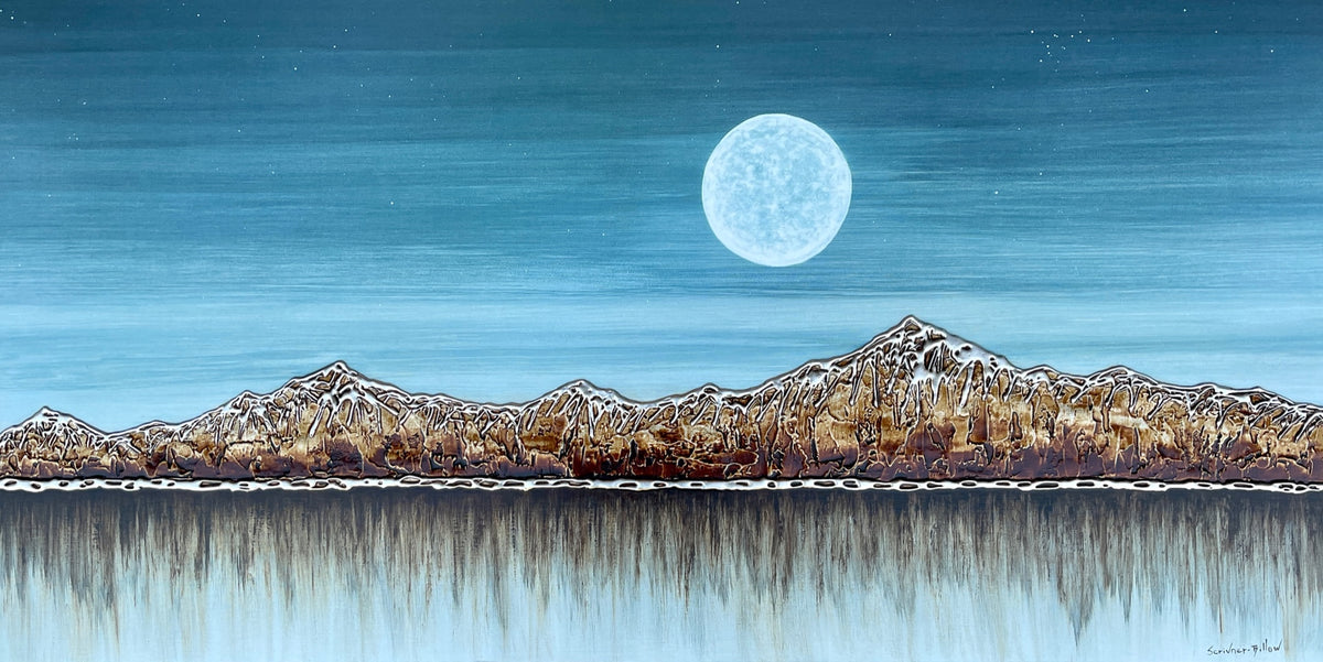 Light Blue and Gray Mountain (Hybrid) 30" x 60" *Shipping will be adde ...